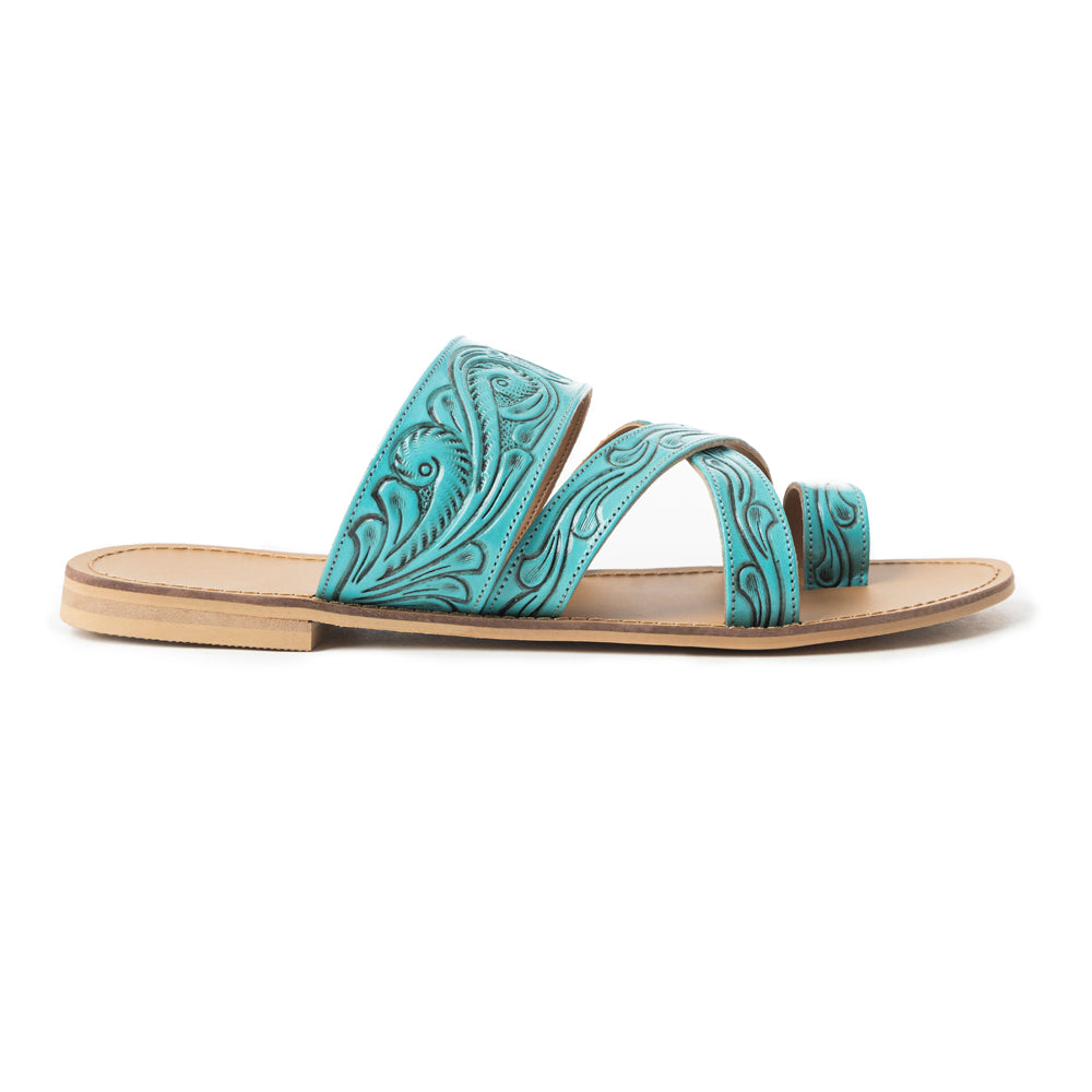 Delia Ridge Sandals In Turquoise – Myra USA
