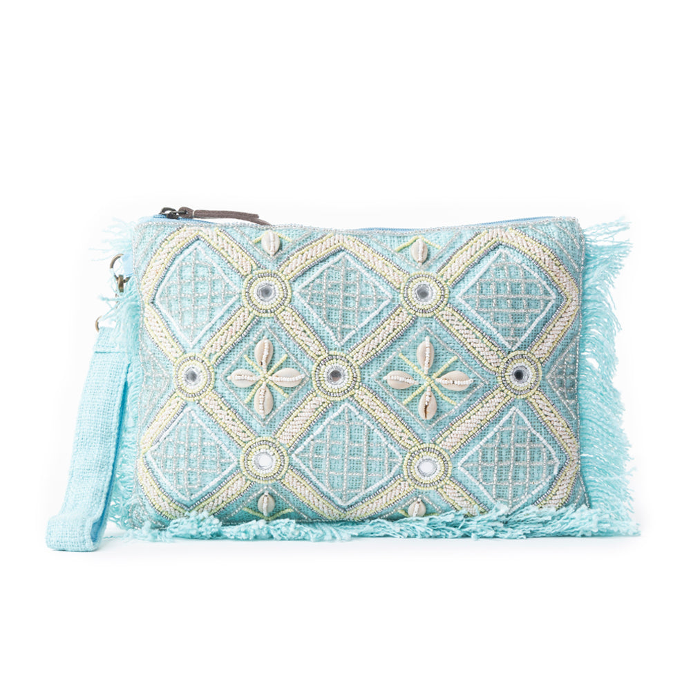 Desert Diamond Pouch In Blue - Shimmering like desert stars on a ...
