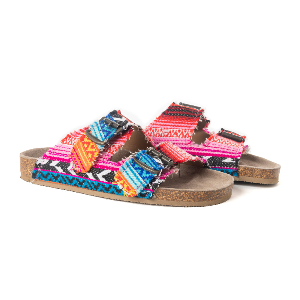Ridge Denim Sandals in Multicolor – Myra USA