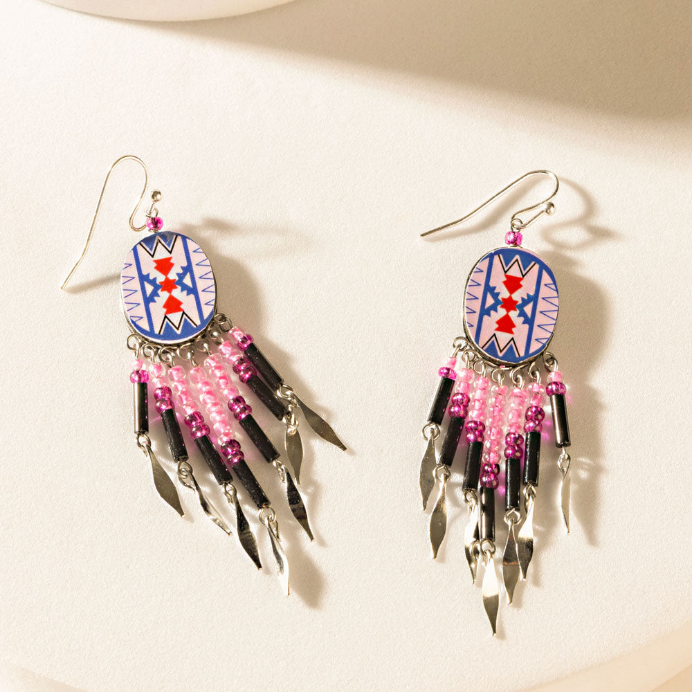 Apache Rose Earrings in Prairie Rose