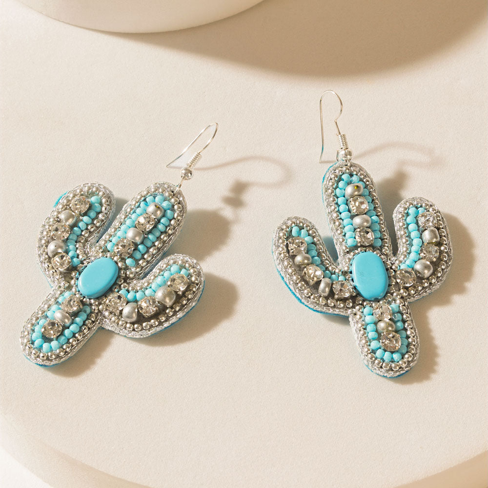 Jolene Bloom Earrings in Cactus Blue – Myra USA