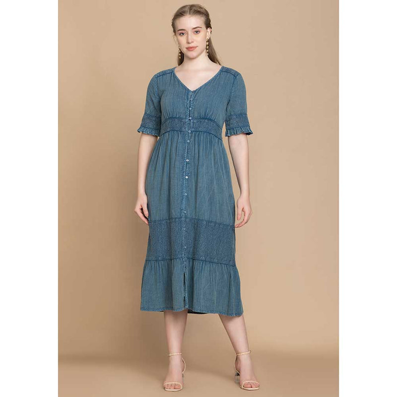 Bohera Jenny Lore Blue Washed Effect Dress – Myra Bags