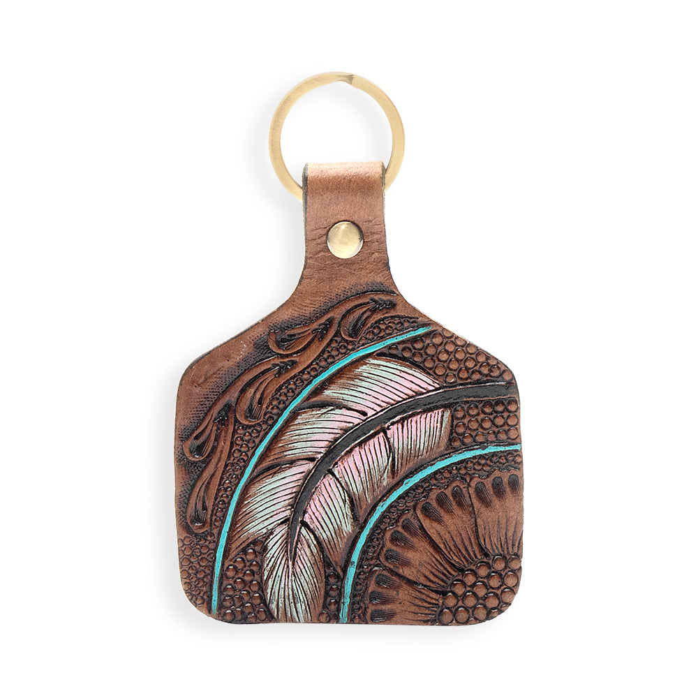 Quail Feather Pass Hand-tooled Leather Key Fob – MyraUSA