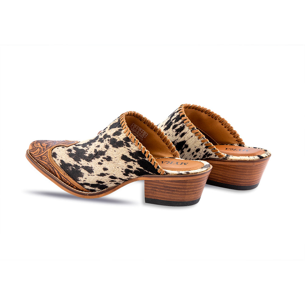 Heely Western Hand-Tooled Mules – Myra Bags